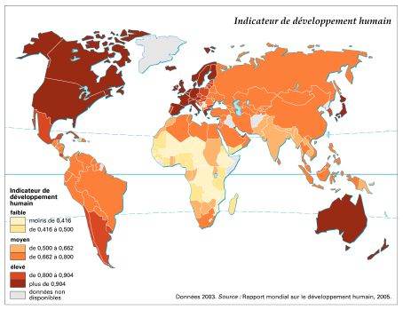 indice de développement humain IDH - LAROUSSE