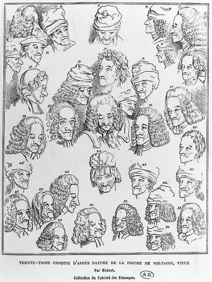 Croquis d'après nature de la figure de Voltaire – Média LAROUSSE