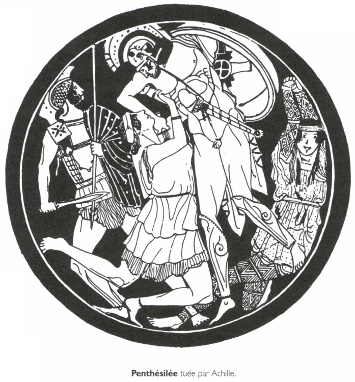Penthésilée tuée par Achille. – Média LAROUSSE